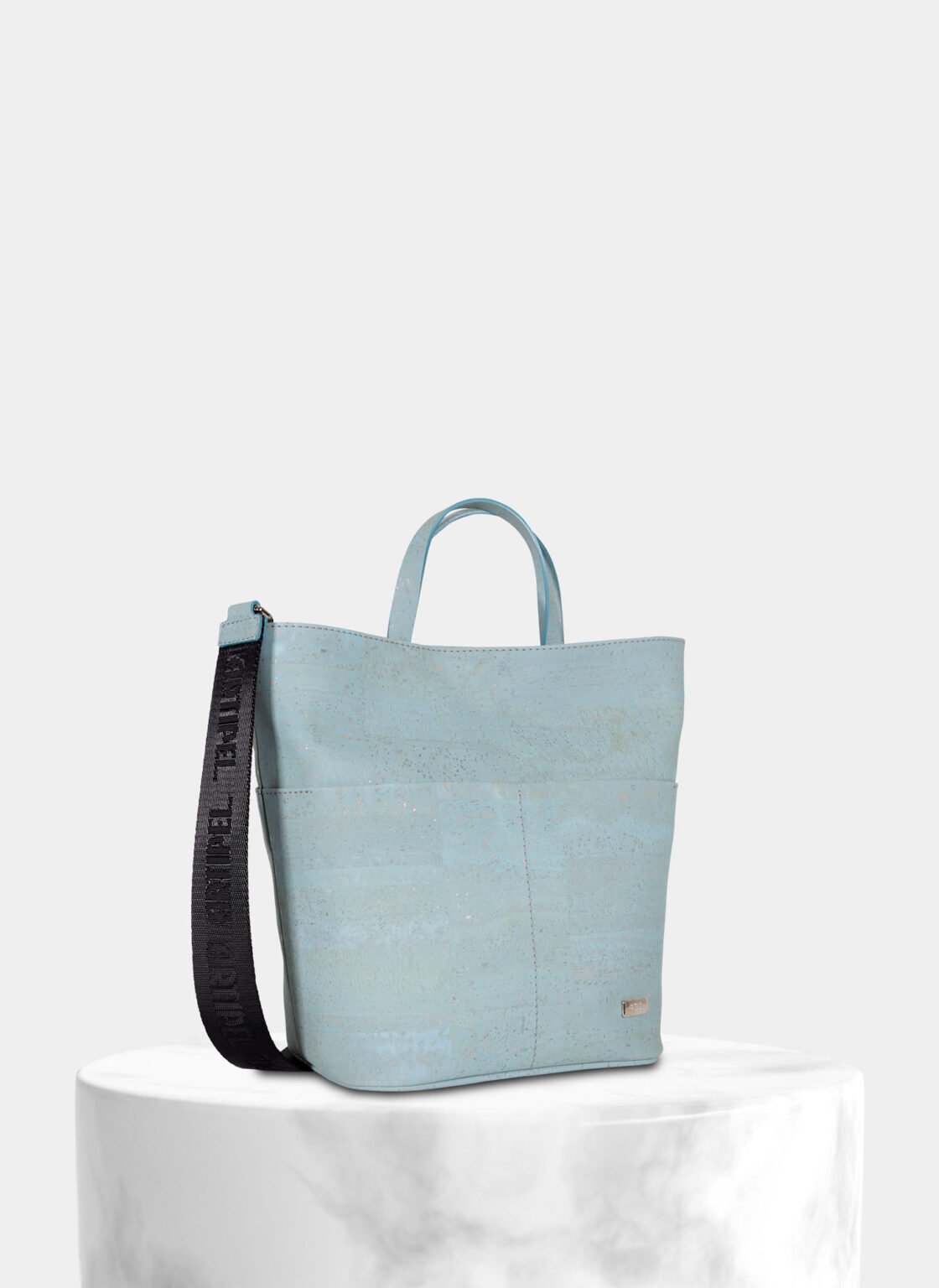 Shop now Light Blue Minimal Cork Small Tote & Crossbody Bag | Fast ...